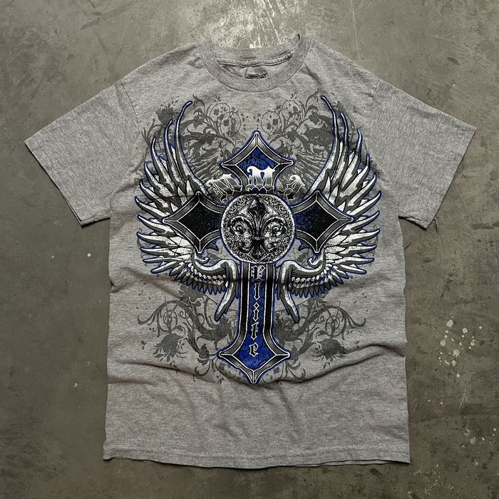Affliction Affliction Type MMA Elite Wings Cross Opium Tee Shirt | Grailed