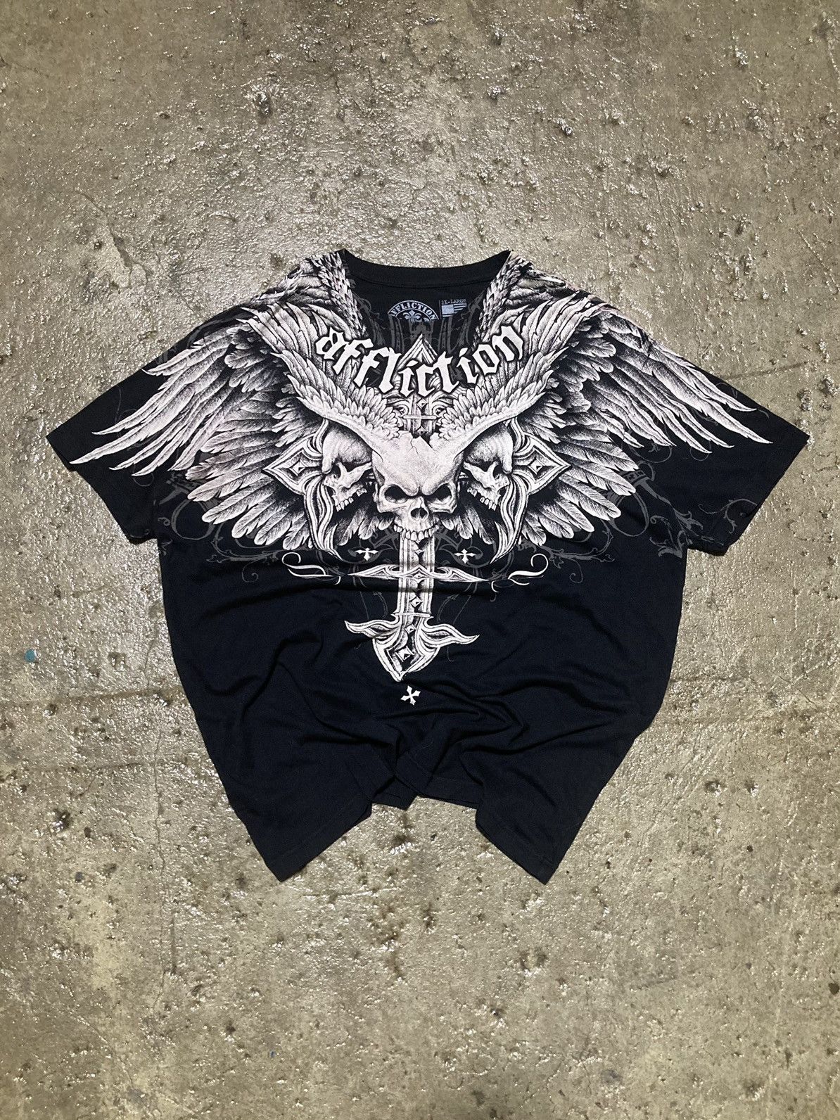 Affliction × Ed Hardy × Streetwear CRAZY Y2K AFFLICTION CROSS SKULL ... Affliction × Ed Hardy × Streetwear CRAZY Y2K AFFLICTION CROSS SKULL ...