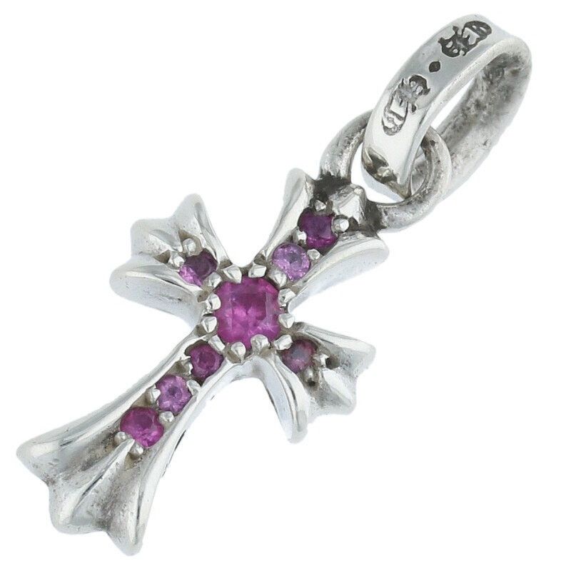 Chrome Hearts Chrome Hearts Baby Fat Ruby Charm Necklace Silver | Grailed