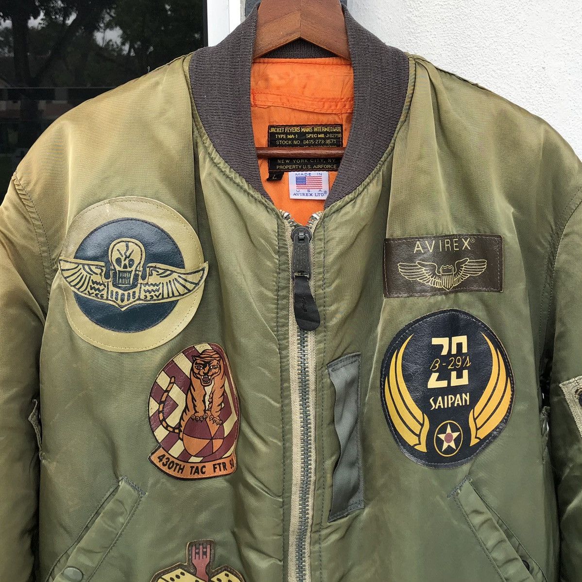 Vintage Vintage USAF MA-1 Flight Patches by Avirex Sun Faded Jacket ...