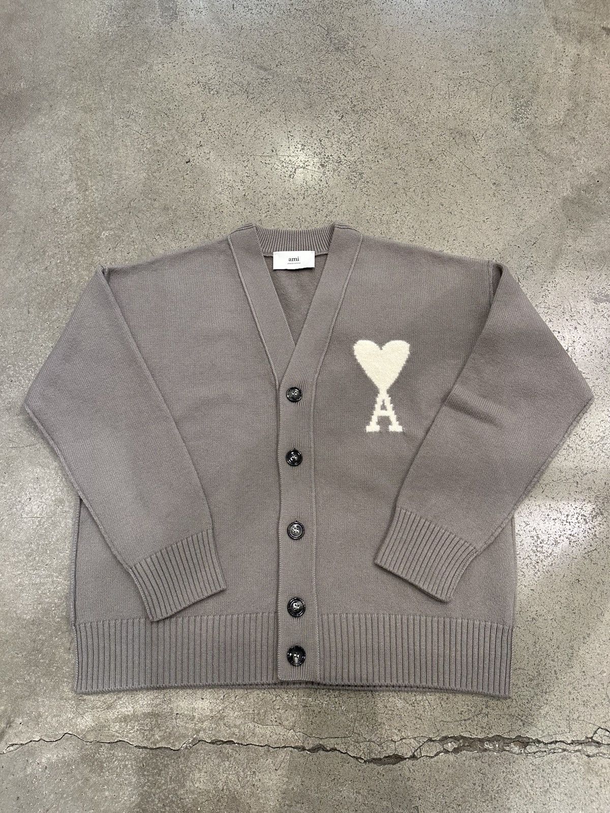 AMI AMI - ADC Cardigan Ash Off White | Grailed