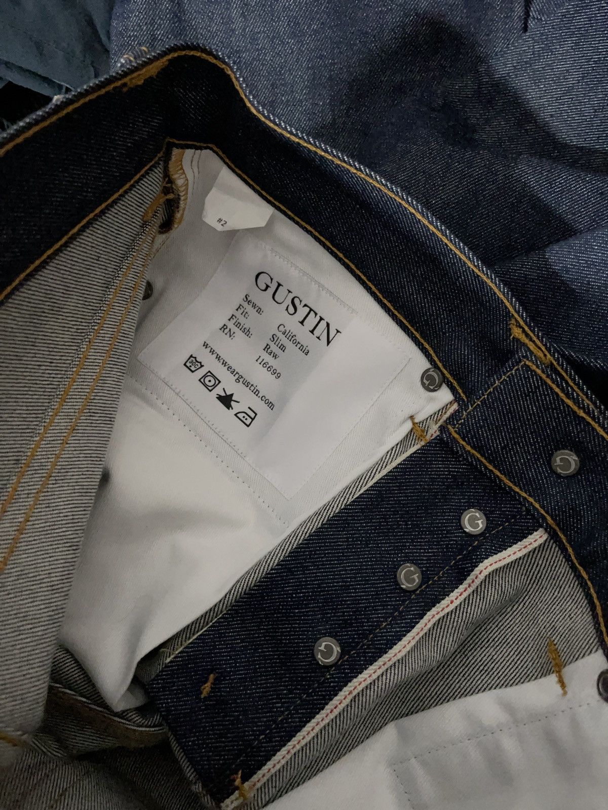 Gustin Gustin selvedge California raw slim jeans high quality denim ...