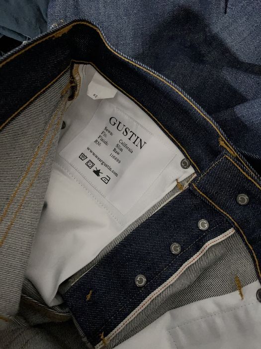 Gustin Gustin selvedge California raw slim jeans high quality denim ...