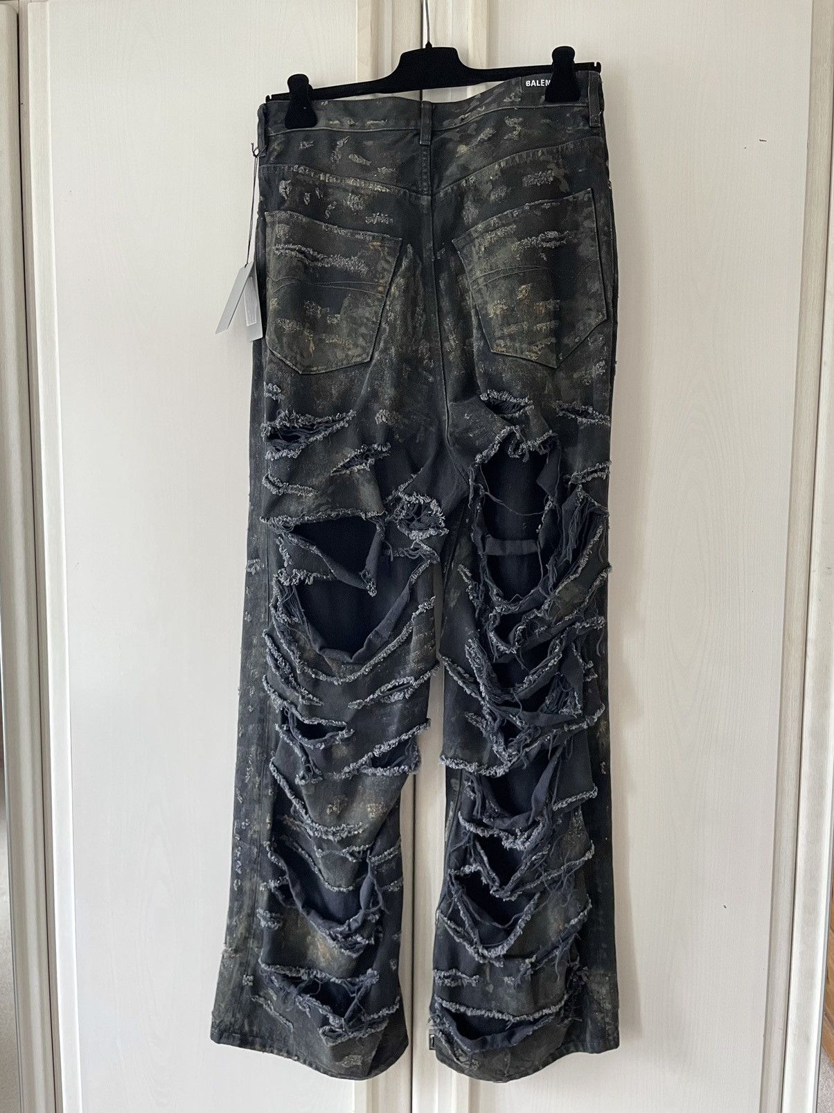 Balenciaga Mud Show Super Destroyed Baggy Jeans (XS) | Grailed