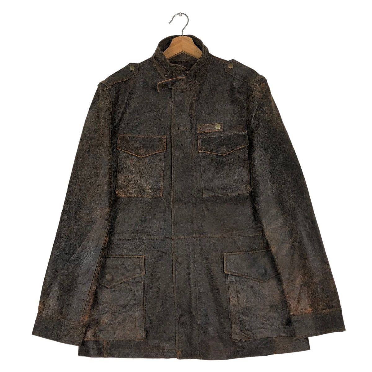 Japanese Brand × Leather Jacket 🔥VINTAGE GENUINE LEATHER JACKET BIKER ...