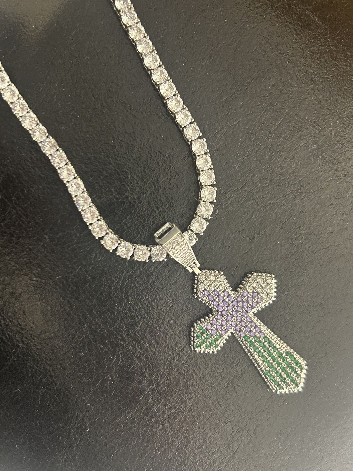 Streetwear Tennis Chain, Cross Pendant | Grailed