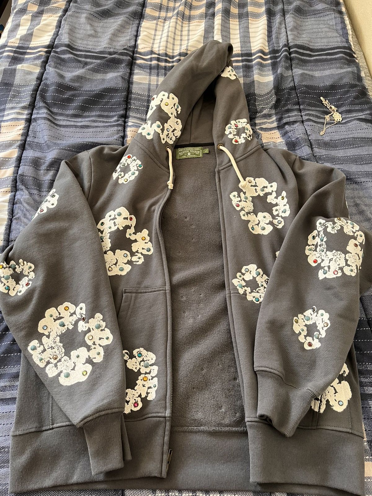 Denim Tears Denim Tears Rhinestone Zip Up Hoodie Grailed