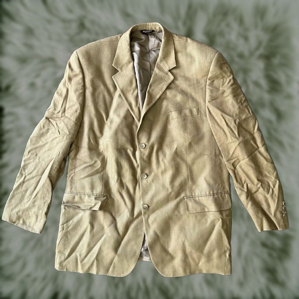 Chaps CHAPS Mens Blazer Sport Coat Extra Large 46L Tan Silk Two Button | Grailed