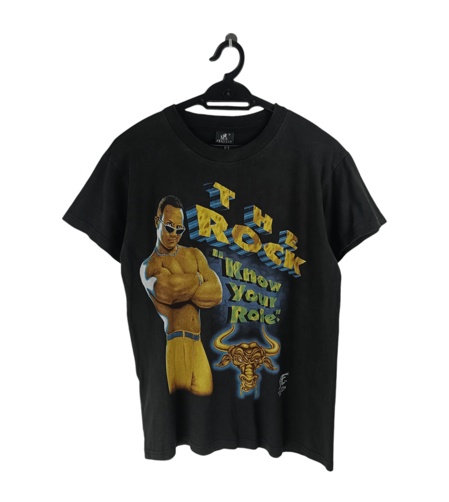 Vintage × WWF VINTAGE THE ROCK KNOW YOUR ROLE WWE WWF BOOTLEG TEE | Grailed
