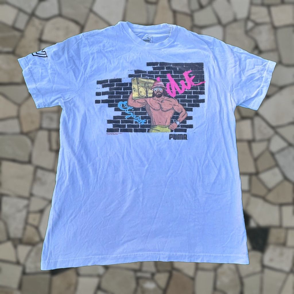 Puma VINTAGE Puma WWE Macho Man Randy Savage White T-Shirt XXL Mens ...