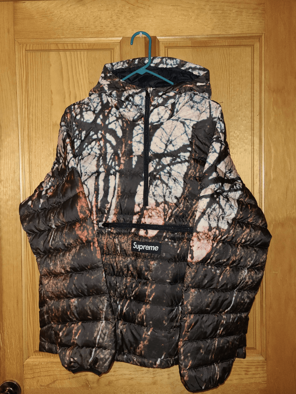Supreme Supreme Puffer Quarter Zip Jacket Hooded Treeline Trees | Grailed