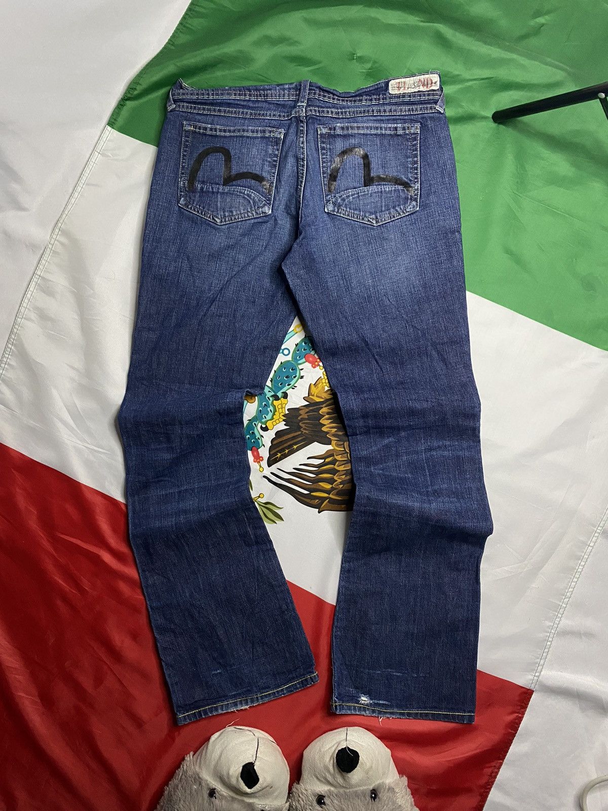 Evisu × Puma × Vintage Evisu x Puma flared jeans VINATGE 90s collection | Grailed