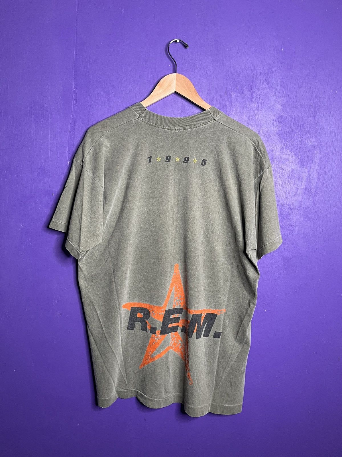 Band Tees × Tour Tee × Vintage Vintage 1995 REM Monster tour star logo ...