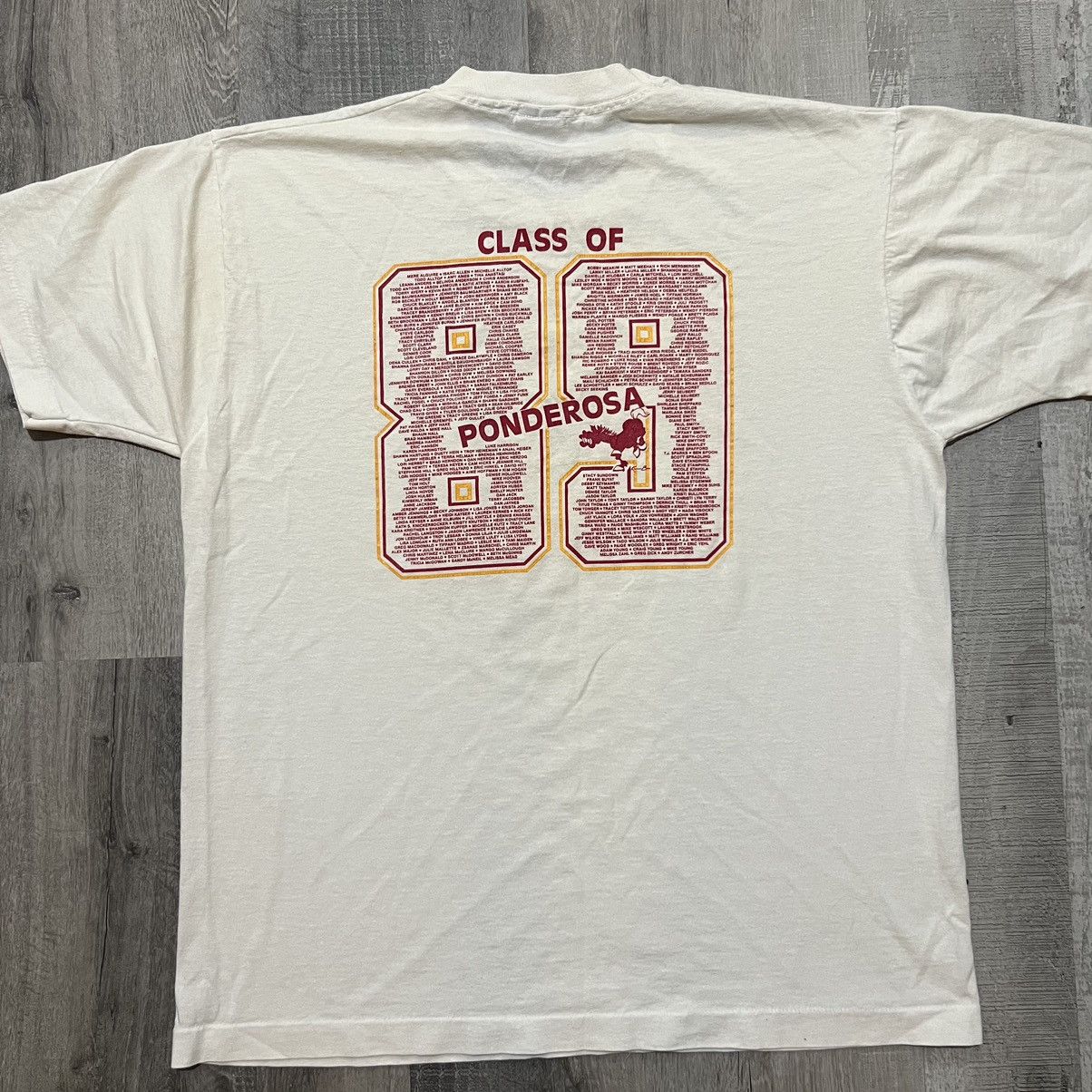 Vintage VTG Ponderosa HS White Class Of 1989 Pondo PHS T Shirt | Grailed