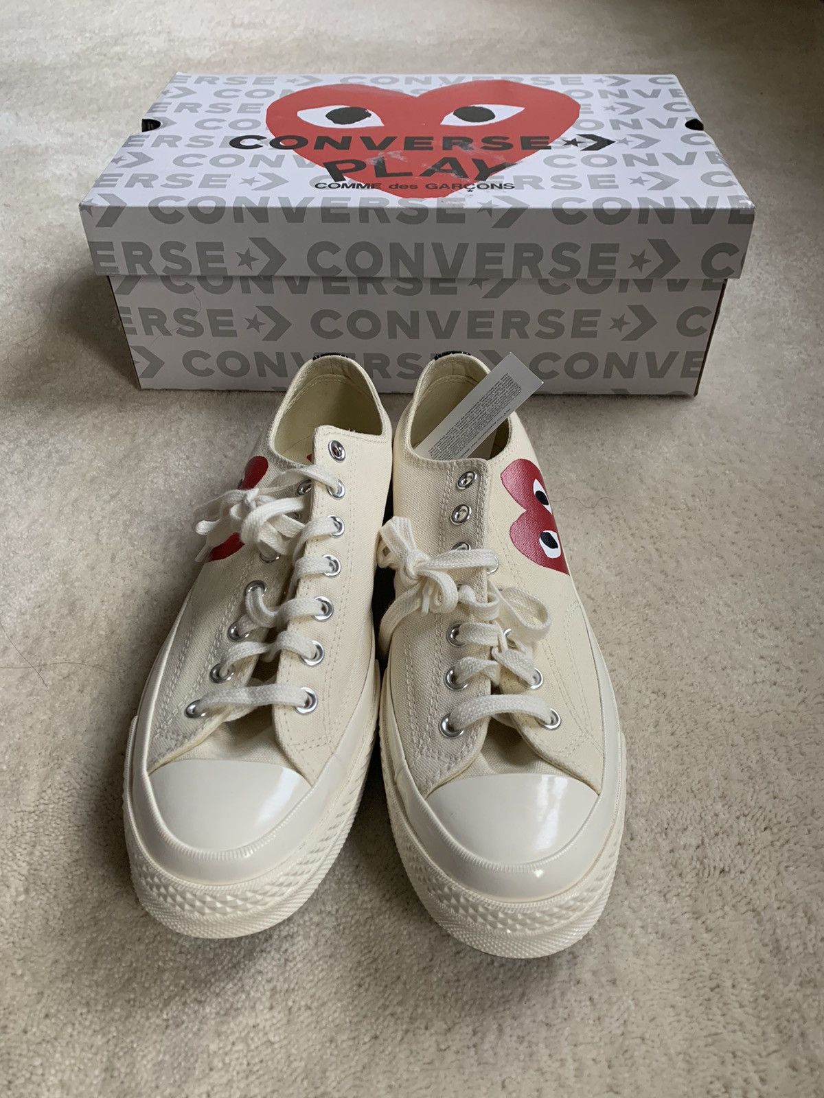 Converse Beige Comme des garçons play converse Chuck Taylor all star ...