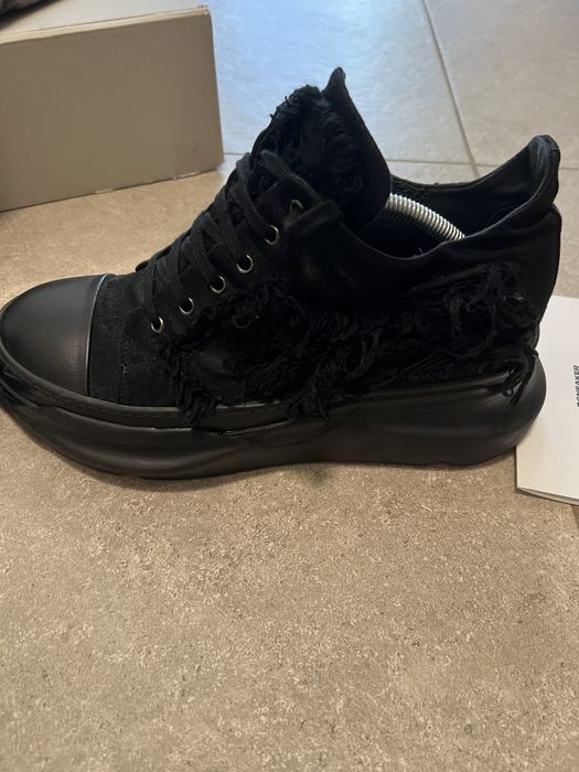 Rick Owens Rick Owens Abstract Distressed Ramones Low black colorway ...