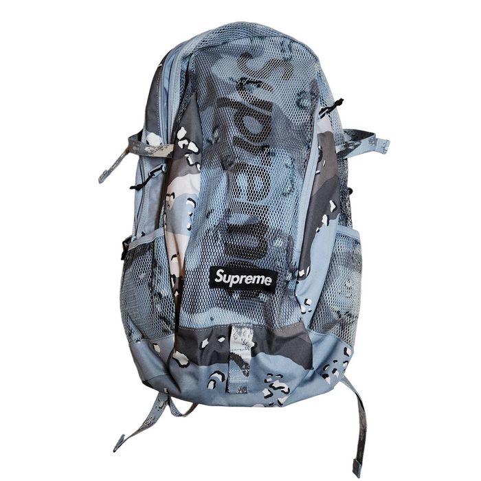 Supreme Supreme SS20 Blue Chocolate Chip Camo Mesh BackPack Box Logo ...