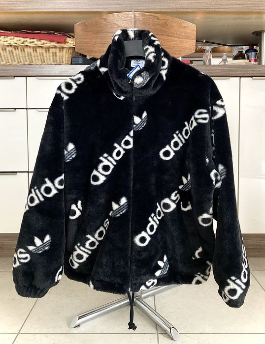Adidas Adidas- Logomania Faux Fur Jacket | Grailed
