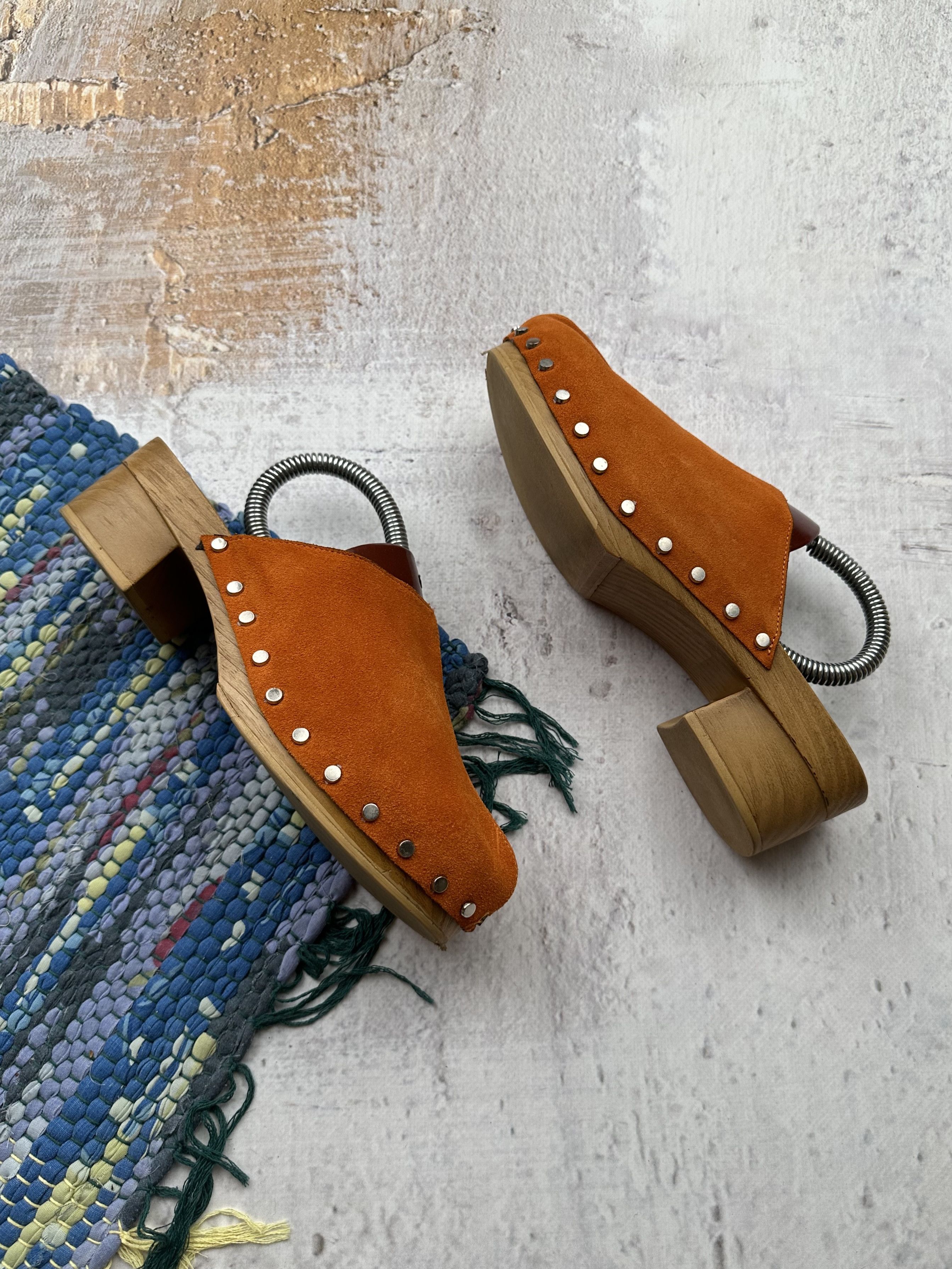Avant Garde × Streetwear × Vintage Vintage Suede Platform Clog Mule ...