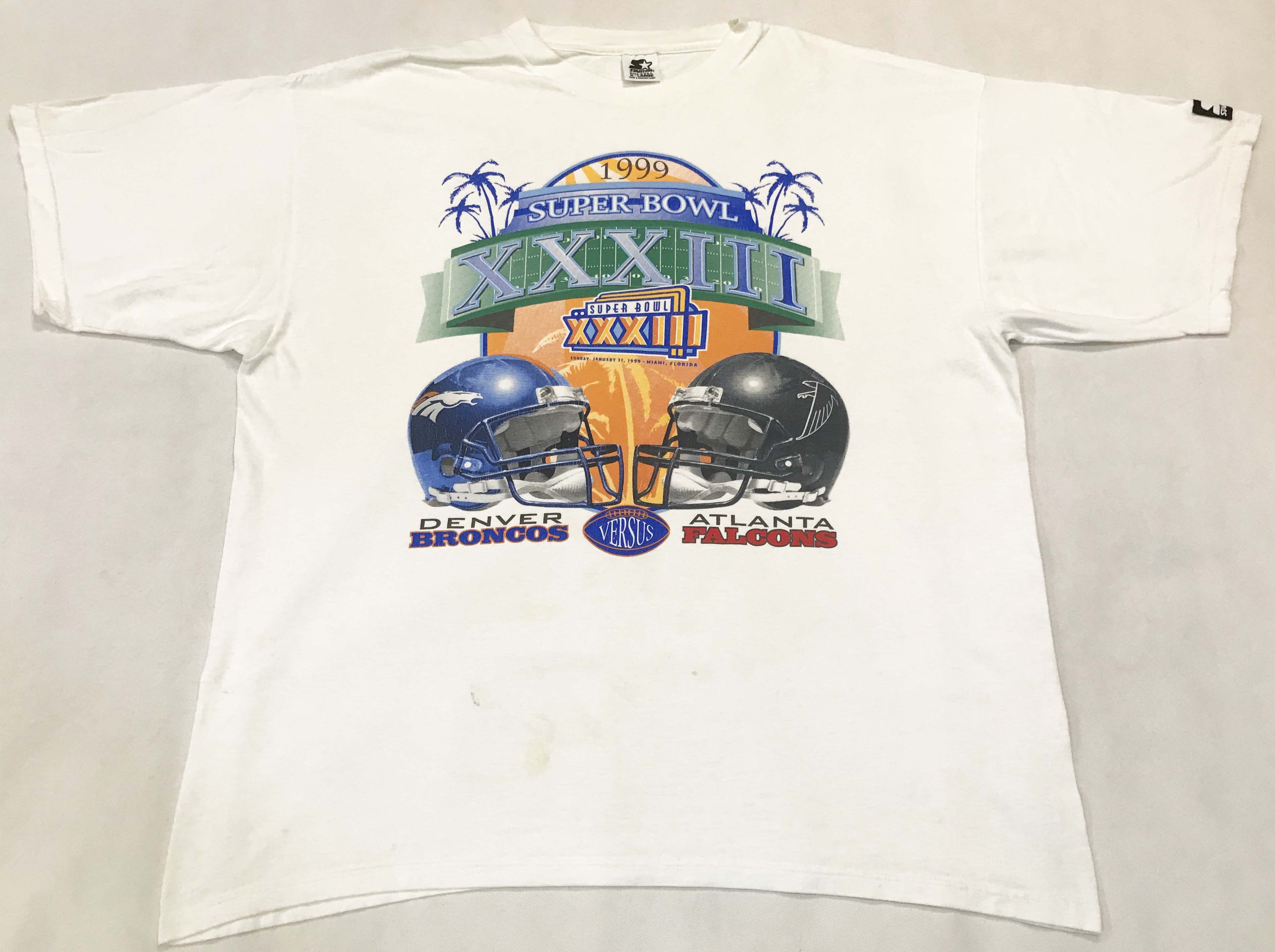 Vintage Vintage Starter NFL 1999 XXXIII Broncos VS Falcons T-Shirt ...