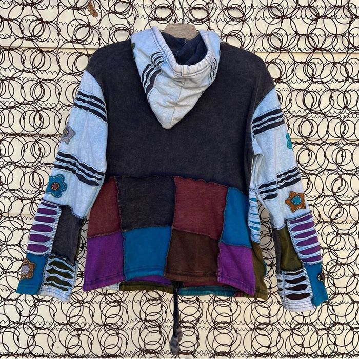 Vintage Kathmandu Imports Nepal Art to Wear Patchwork Zip Hoodie | Grailed
