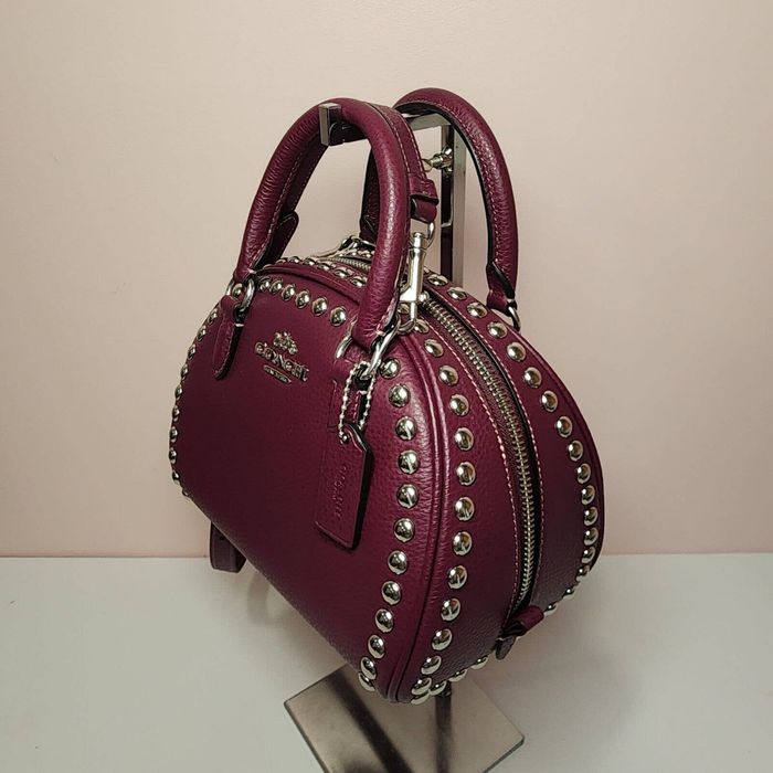 Coach Coach CM071 Rivets Sydney Satchel Crossbody Deep Berry | Grailed