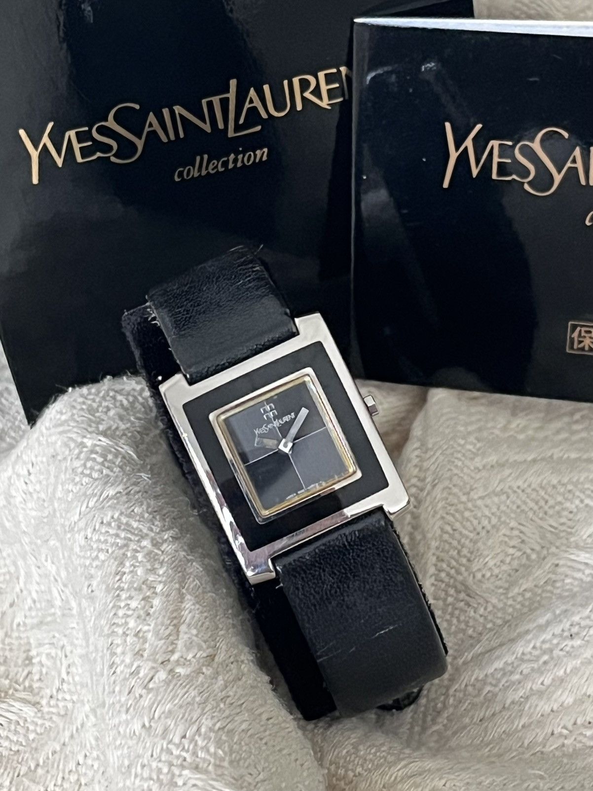 Vintage [full set] vintage ysl tank yves saint laurent quartz watch ...