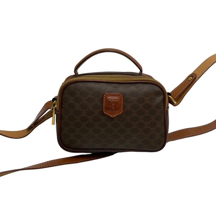 Celine CELINE Vintage Macadam Blason Triomphe Pattern Leather Mini ...