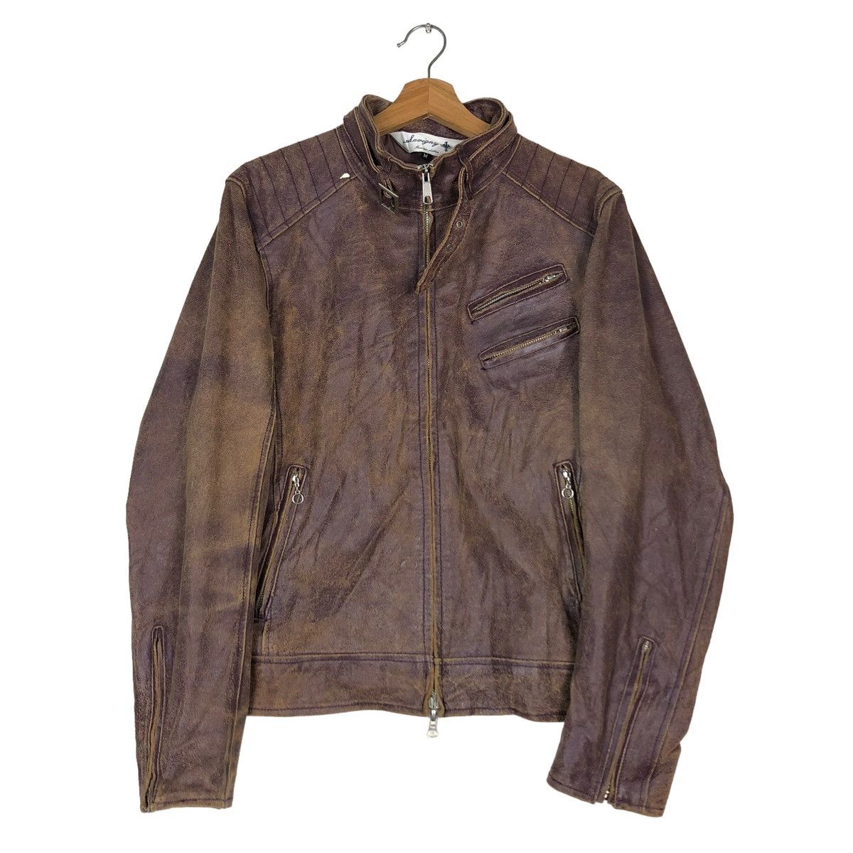 Japanese Brand 🔥VINTAGE SOFT LEATHER BIKER JACKET SANKO ISSEY MIYAKE ...