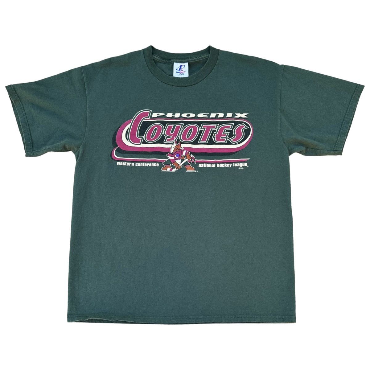 Logo Athletic × Vintage Vintage 90s Phoenix Coyotes T Shirt Green Logo ...