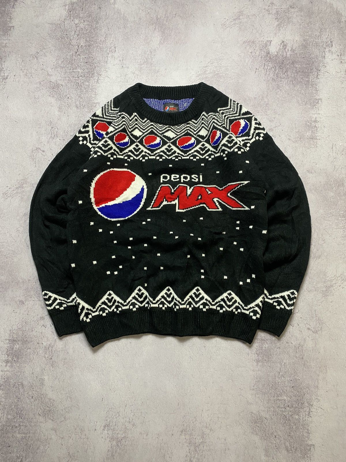 Pepsi × Streetwear × Vintage Vintage Pepsi Max Big Logo Sweater Knit ...
