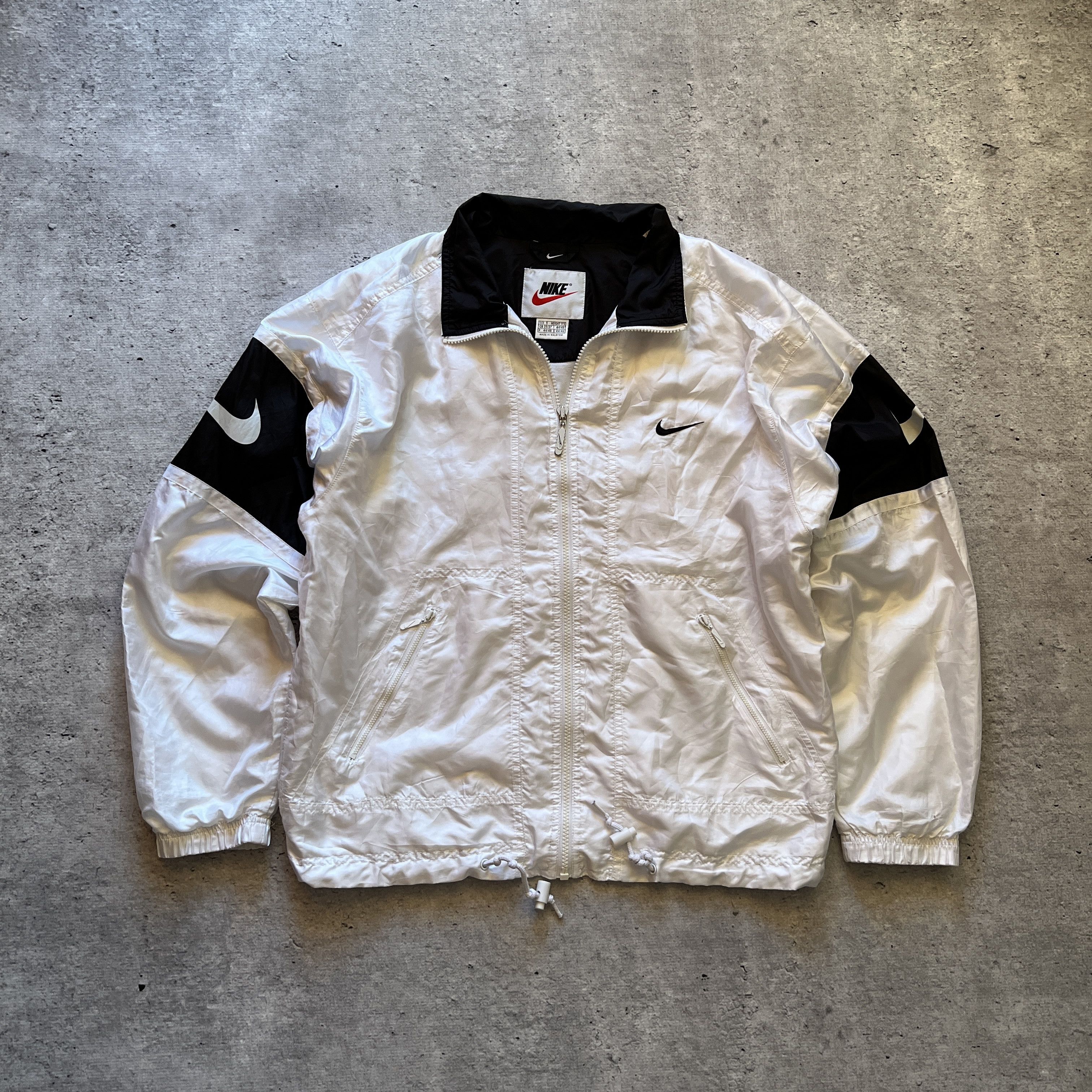 Nike Nike Vintage White Nylon Track Jacket 90s | Grailed