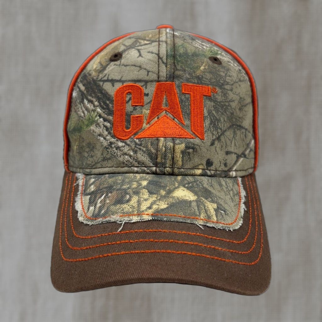Vintage Caterpillar Mens Brown Camo Extra Large XL Baseball Cap Hat ...