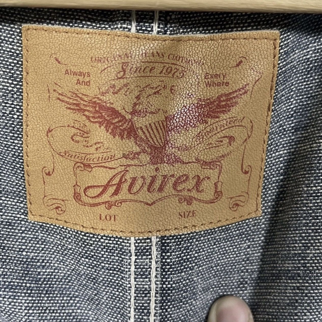 Military avirex jacket denim nice desing | Grailed