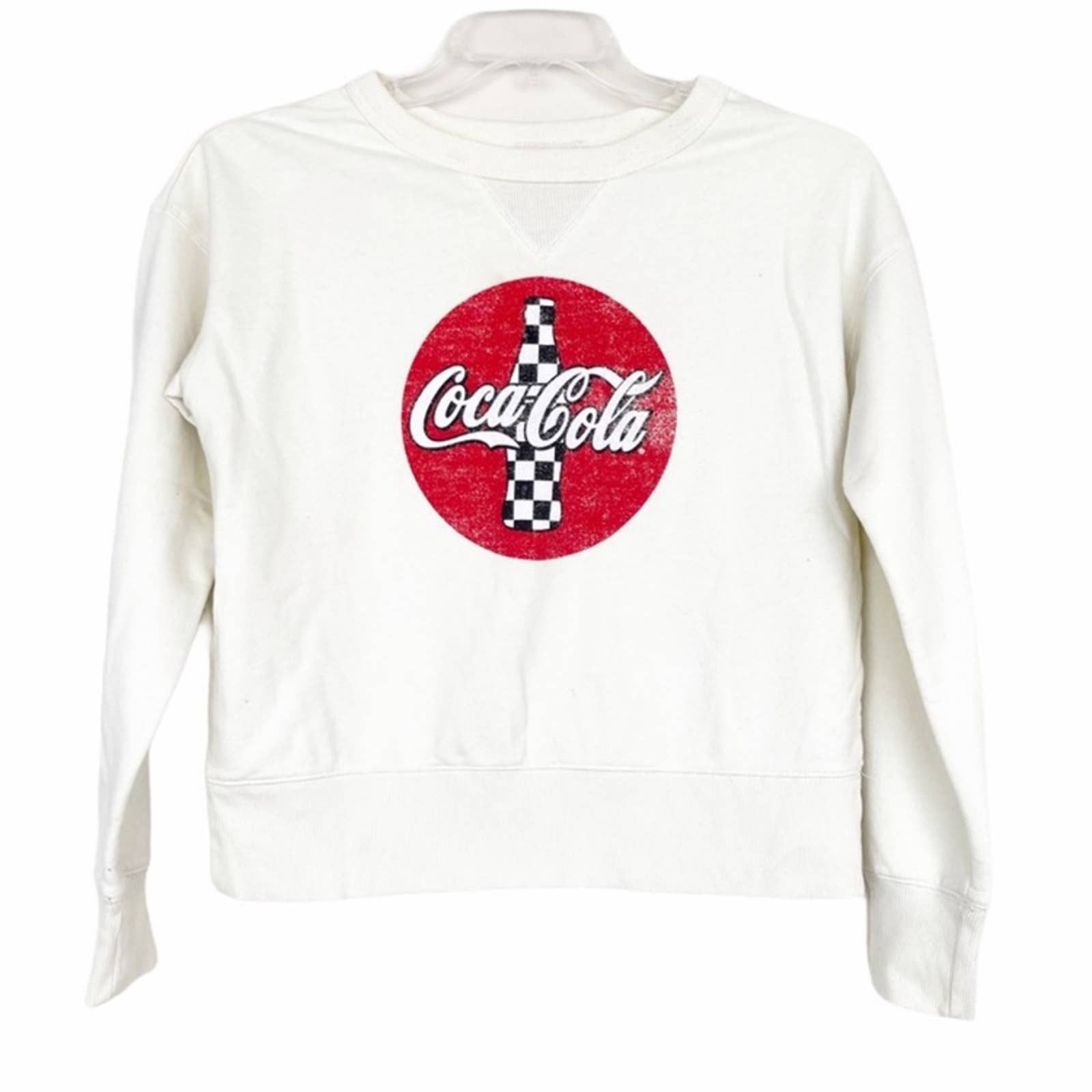 Coca Cola Coca Cola white cream pullover graphic sweatshirt | Grailed