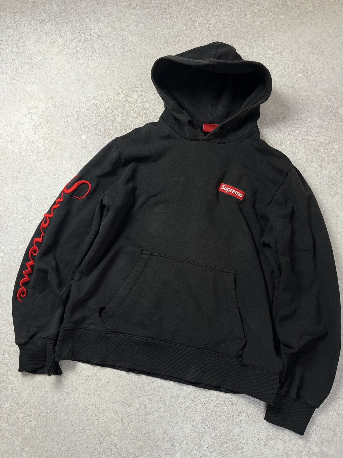 Streetwear × Supreme × Vintage SUPREME SPAIN SLEEVE LOGO HOODIE Y2K ...