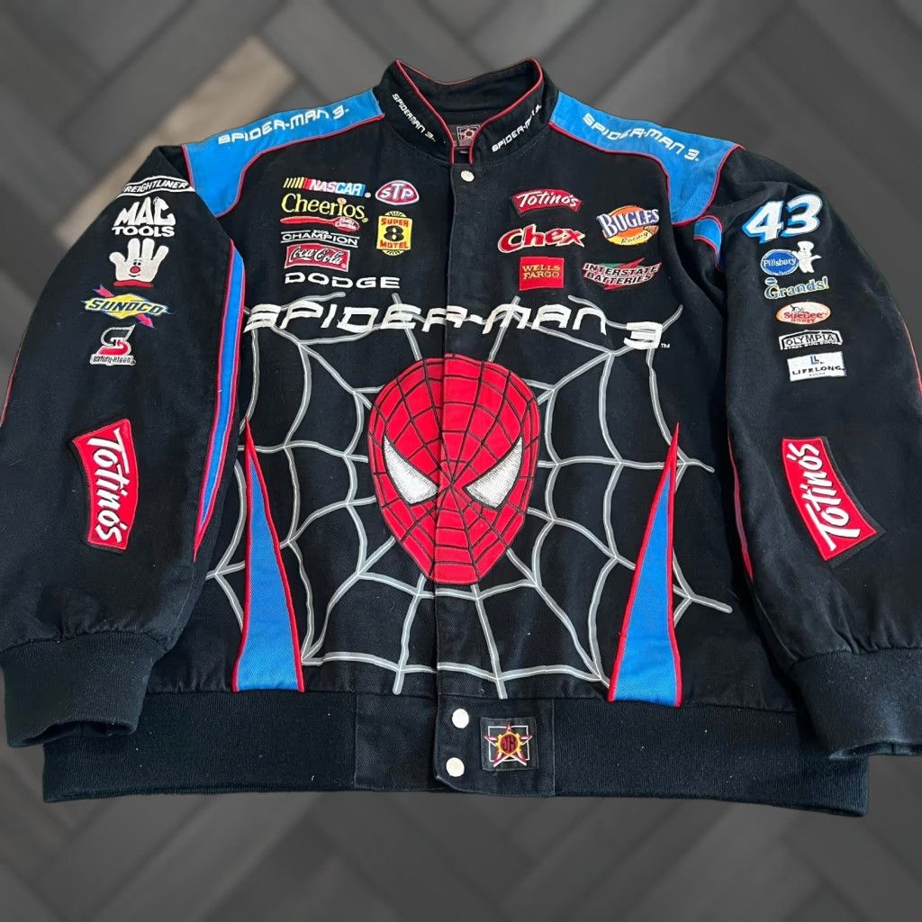 JH Design VTG JH Design Spider-Man 3 Movie Promo Nascar Racing Jacket ...