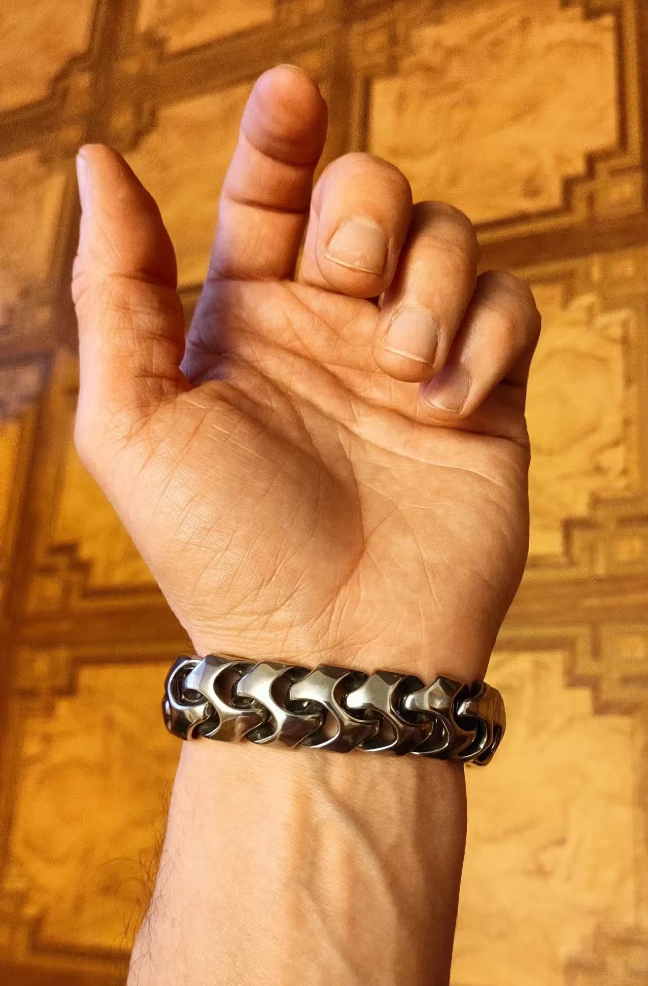 Cuban Link Chain 17 mm width + 20 Cm Length Dragon Skin Cuban Chain ...