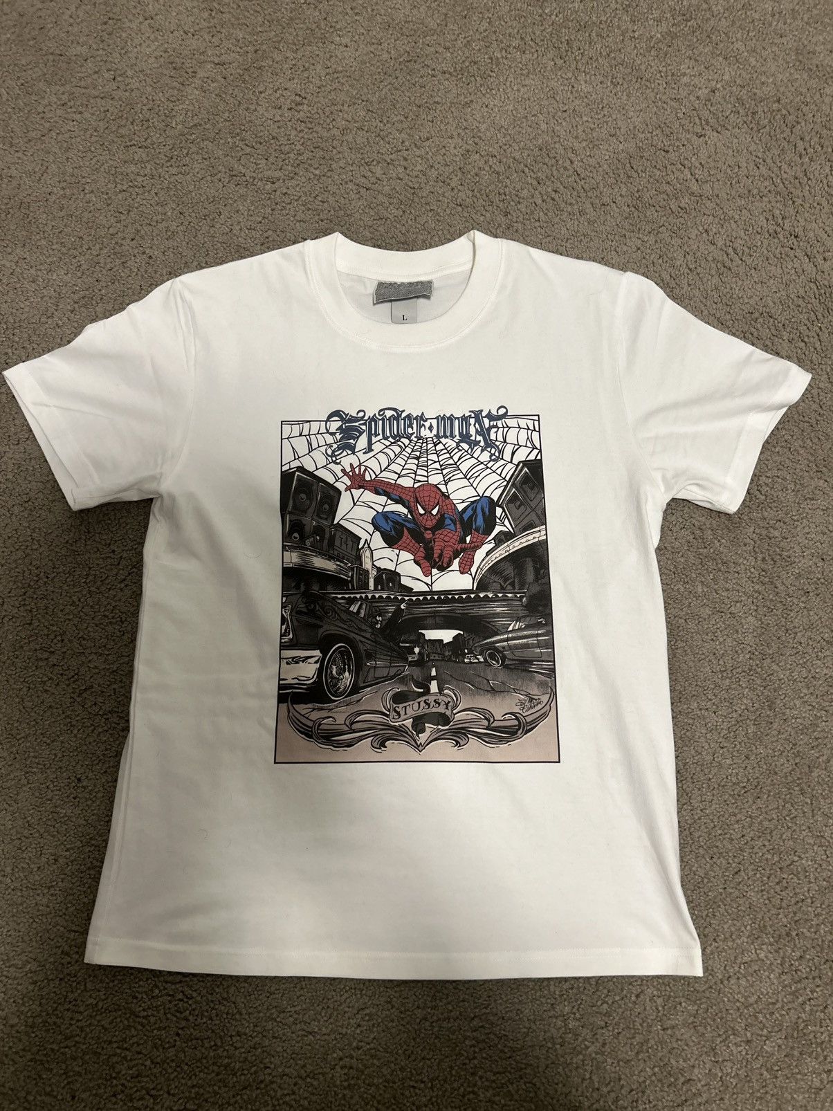 Stussy Stussy x Spider-man T shirt | Grailed