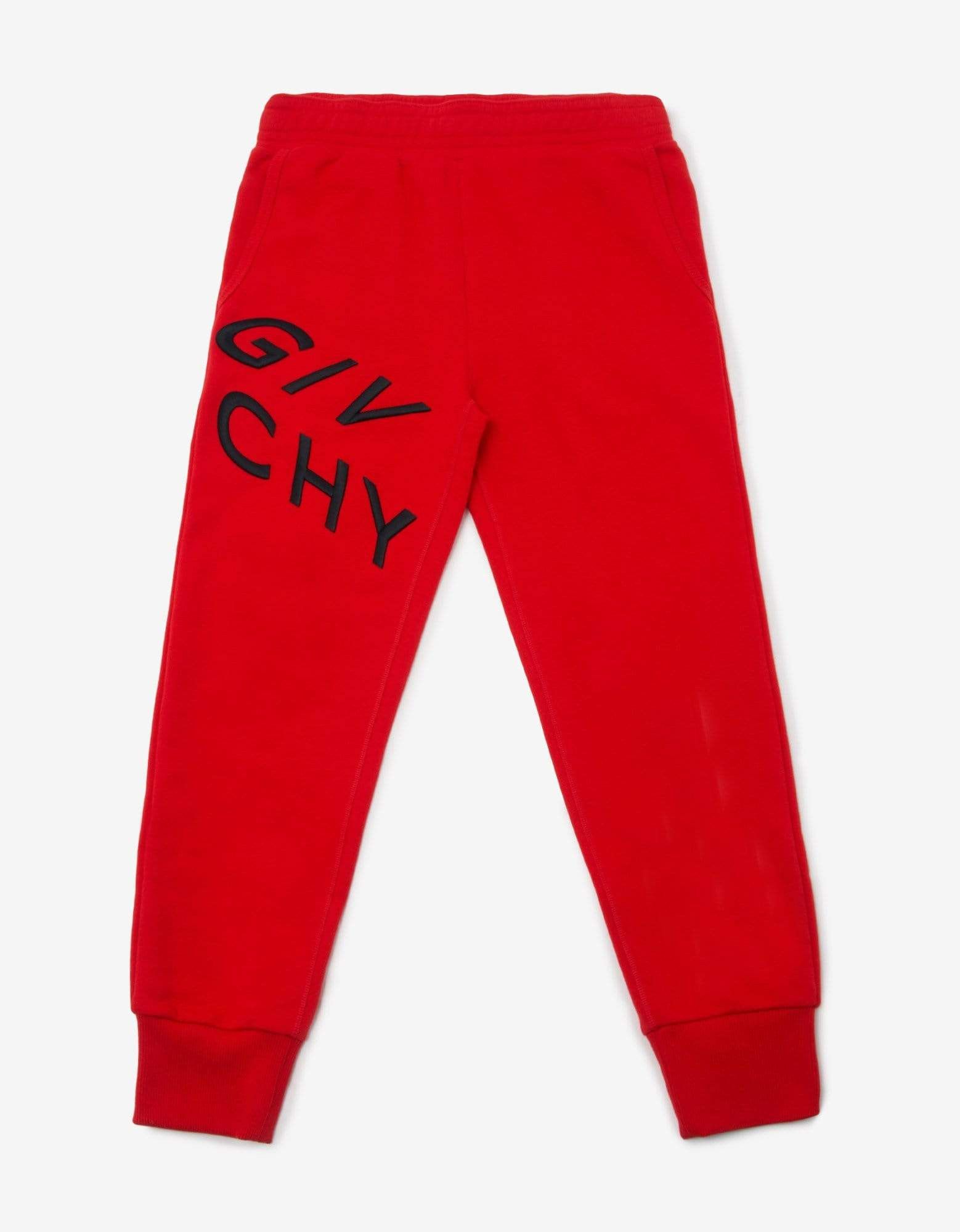 Givenchy Red Refracted Logo Sweat Pants | Grailed