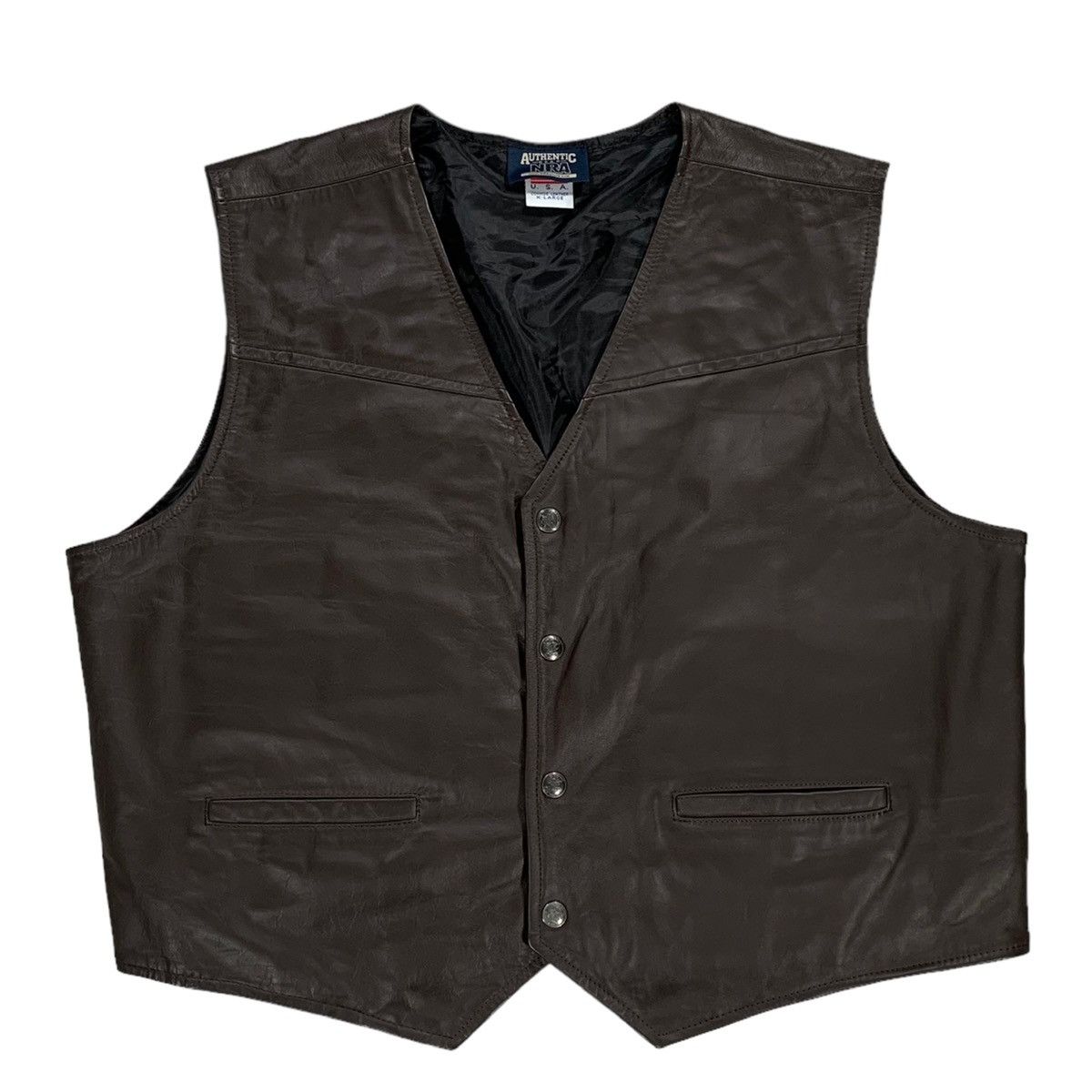 Vintage NRA Authentic Gear Leather Inner Concealed Gun Pocket Vest ...