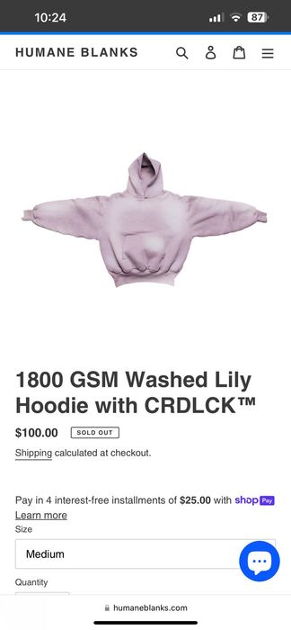 Other Humane Blanks 1800 GSM hoodie in washed lily | Grailed