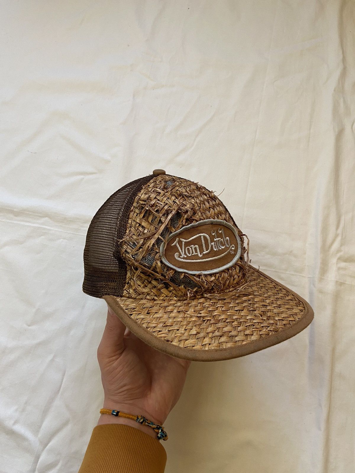 Vintage Vintage Von Duch Straw Distressed Trucker Hat Cap Logo Y2K ...