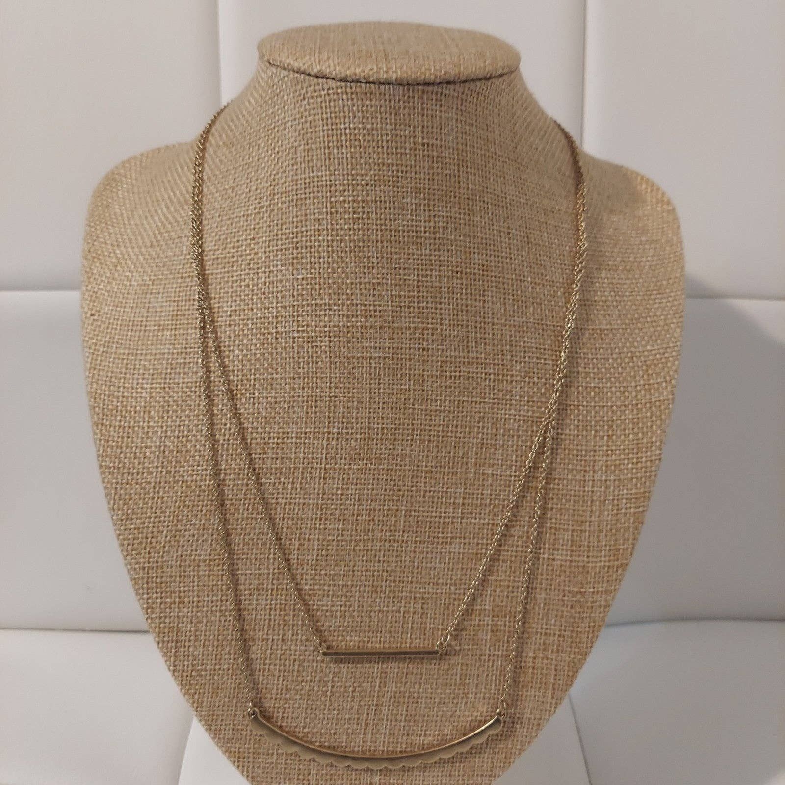 Loft Loft Gold Tone Double Tiered Geometric 20" Necklace | Grailed