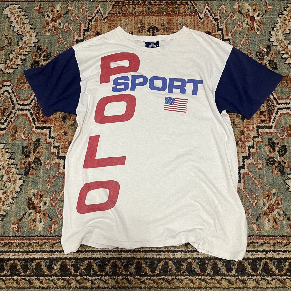 Polo Ralph Lauren × Vintage Polo Sport USA Big Logo Spell out Shirt ...