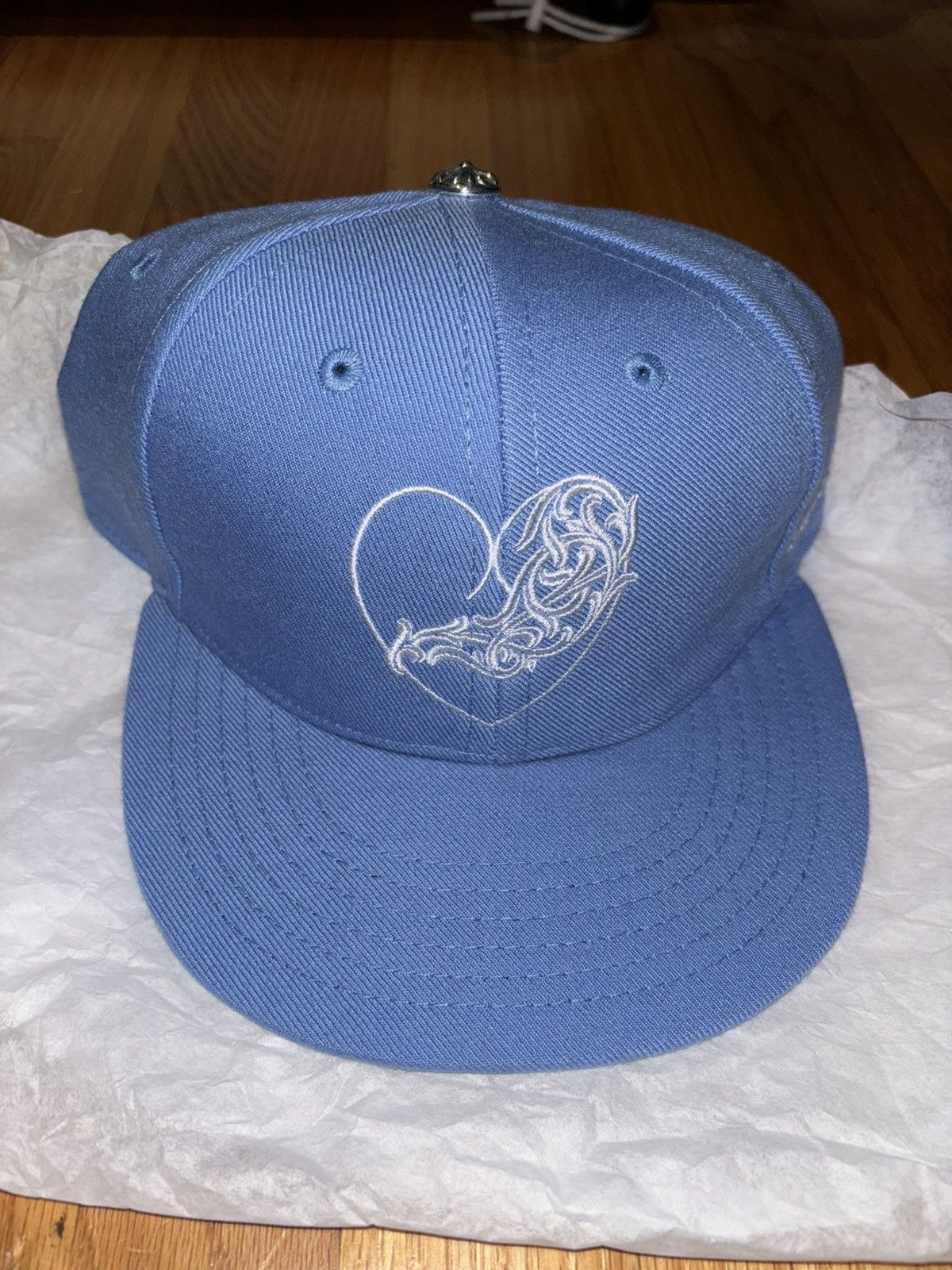 Chrome Hearts Chrome hearts blue heart love you fitted hat 7 1/4 | Grailed