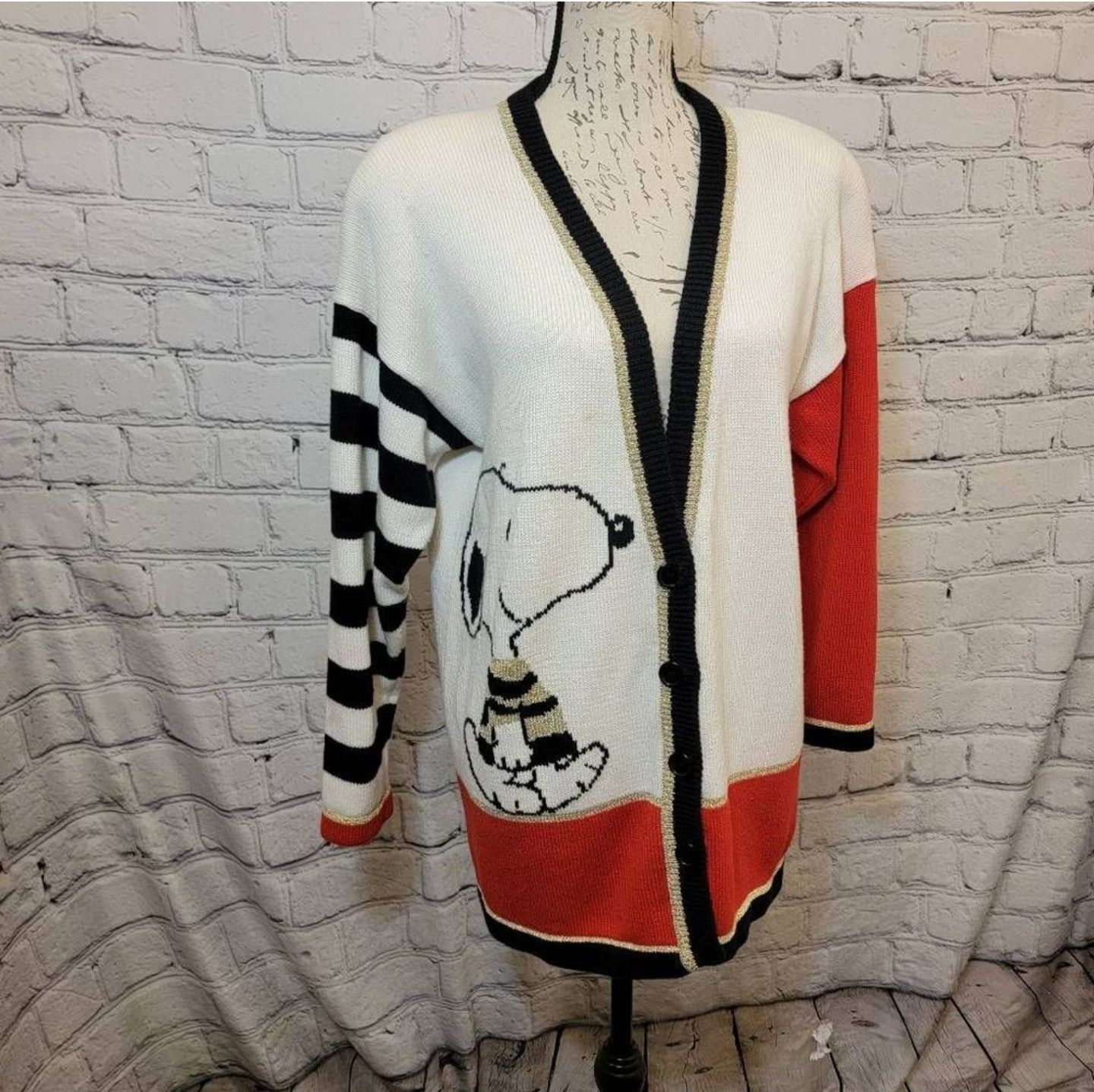 Peanuts Vintage Snoopy Oversized Knit Joe Cool Cardigan Peanuts Vintage Snoopy Oversized Knit Joe Cool Cardigan