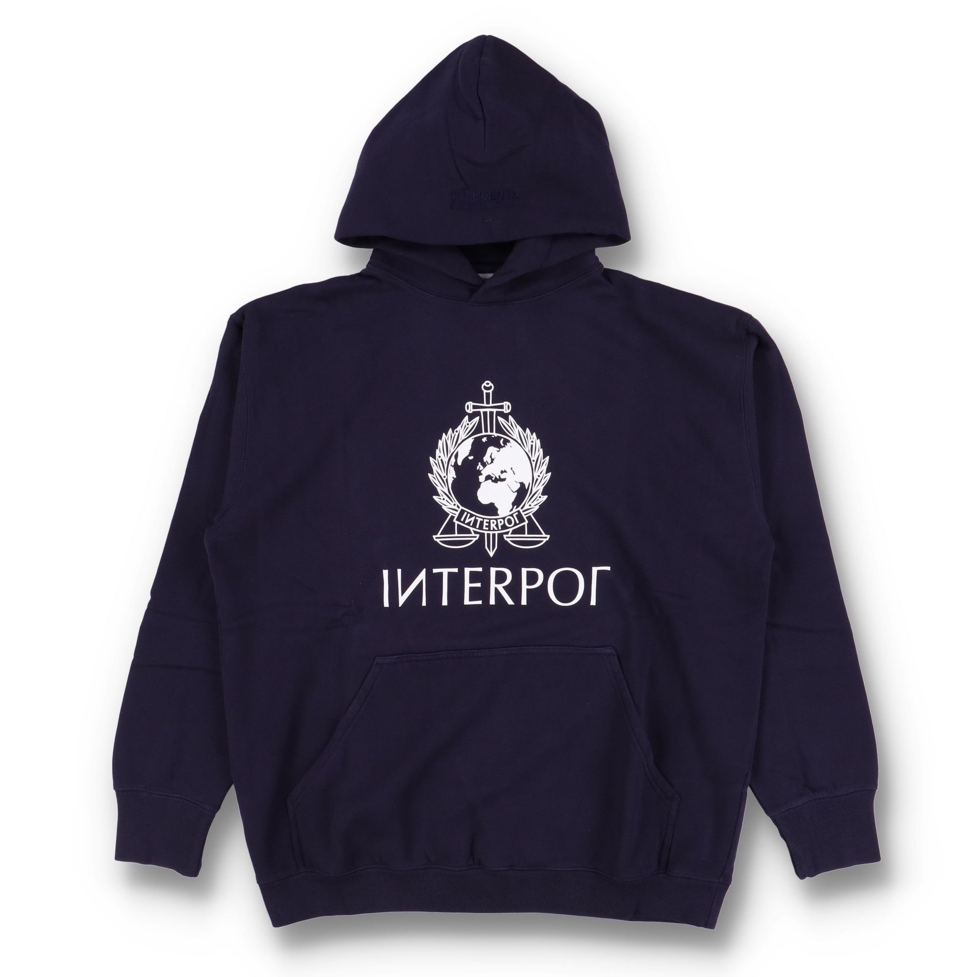 Vetements Navy Blue Interpol Oversized Hoodie | Grailed
