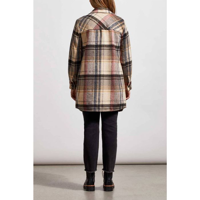 Designer TRIBAL Long Plaid Shacket In Teak Wood | Grailed