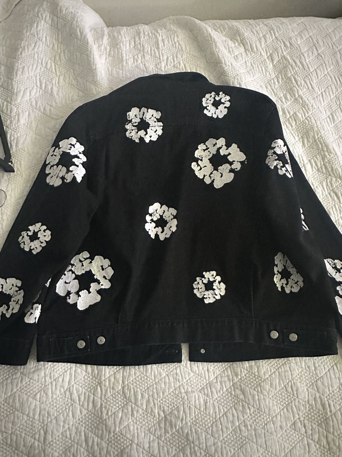 DENIM TEARS × Levi's Denim Tears Black White Flower Denim Jacket | Grailed